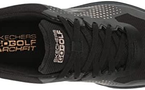 Skechers Women's Go Elite 5 Arch Fit Waterproof Golf Shoe Sneaker, Black/Rose Gold Sport, 8.5