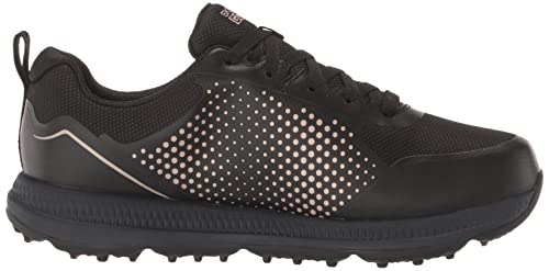 Skechers Women's Go Elite 5 Arch Fit Waterproof Golf Shoe Sneaker, Black/Rose Gold Sport, 8.5