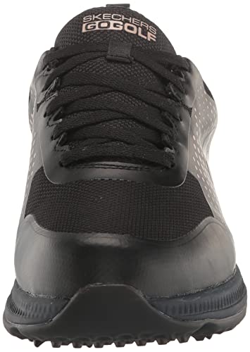 Skechers Women's Go Elite 5 Arch Fit Waterproof Golf Shoe Sneaker, Black/Rose Gold Sport, 8.5