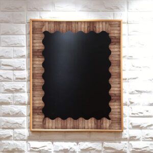 Dark Wood Scalloped Bulletin Board Border Trim for Classroom School Decoration Teacher Students Supply for Chalkboard Whiteboard 52 ft