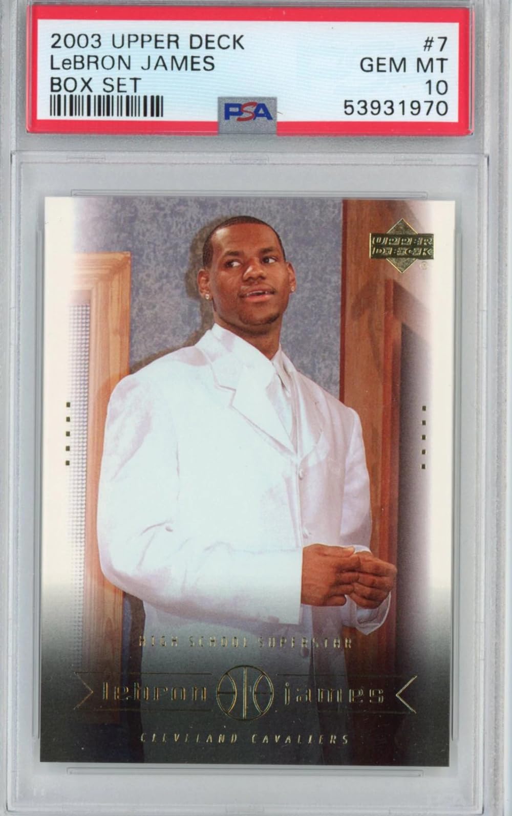 Graded 2003-04 Upper Deck LeBron James #7 Box Set Rookie RC Basketball Card PSA 10 Gem Mint