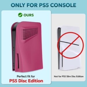 Plates for Disc Edition, Faceplate with Cooling Vents, Anti-Scratch Dustproof Protective Cover Plates for PS5 Disc Edition (Cosmic Red)