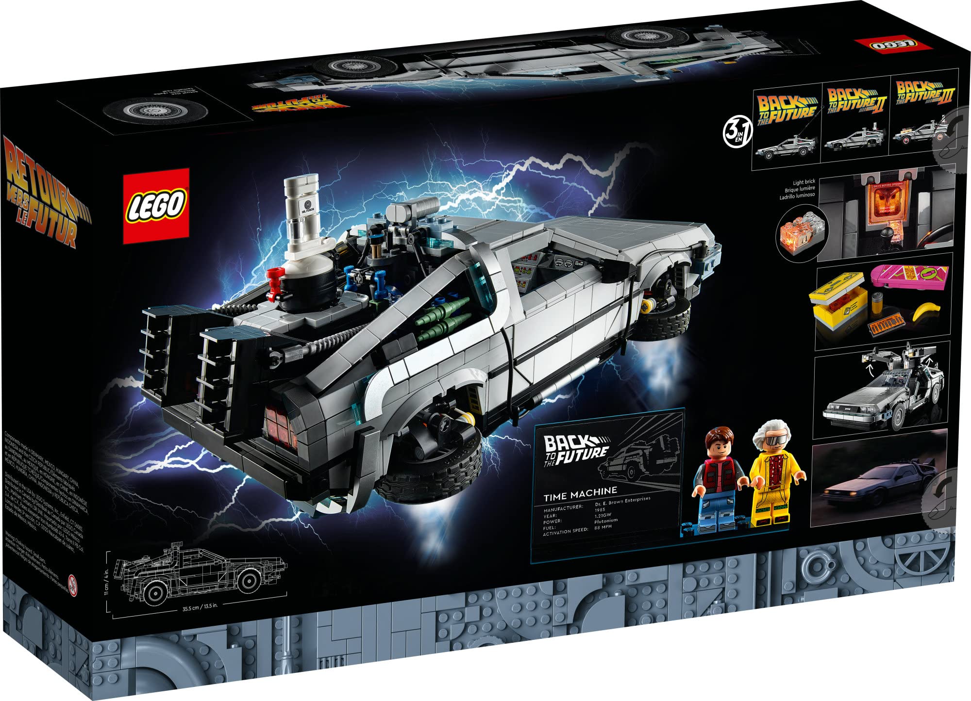 LEGO Icons Back to The Future Time Machine 10300, Model Car Building Kit based on The DeLorean from The Iconic Movie, Perfect Build for Teens and Adults Who Love to Create