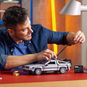 LEGO Icons Back to The Future Time Machine 10300, Model Car Building Kit based on The DeLorean from The Iconic Movie, Perfect Build for Teens and Adults Who Love to Create