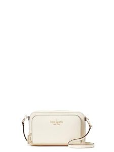 kate spade staci dual zip around crossbody (parchment)