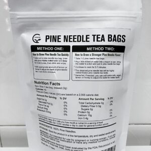 Organic Pine Needle Tea Bags - 100% Pure Natural Dried Pine Needles Herbal Tea, Effectively Antioxidant & Immune Support, Caffeine Free, 30 Tea Bags