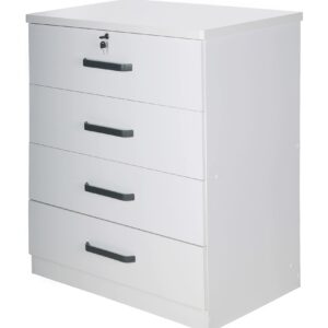 Better Home Products Carell Furniture Super Jumbo 4 Drawer Storage Chest Dresser in White