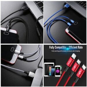 Pro USB 3in1 Multi Cable Compatible with Microsoft Surface Duo 2 Data Universal Extra Strength for Fast Quick Charging Speeds! (Silver)