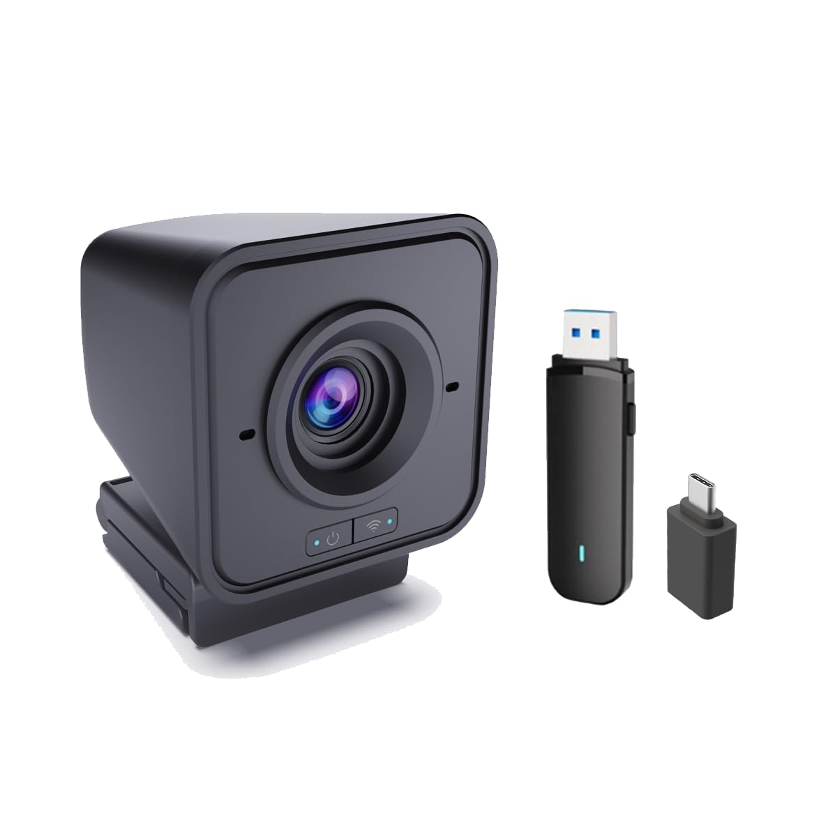 Project Telecom Marconi Wireless HD 1080p Webcam, 2MP, USB-A & USB-C, PC, Laptop, Streaming, Built in Mic, Video Conference Calling, Webinars, Gaming, Compatible with Ecamm Live