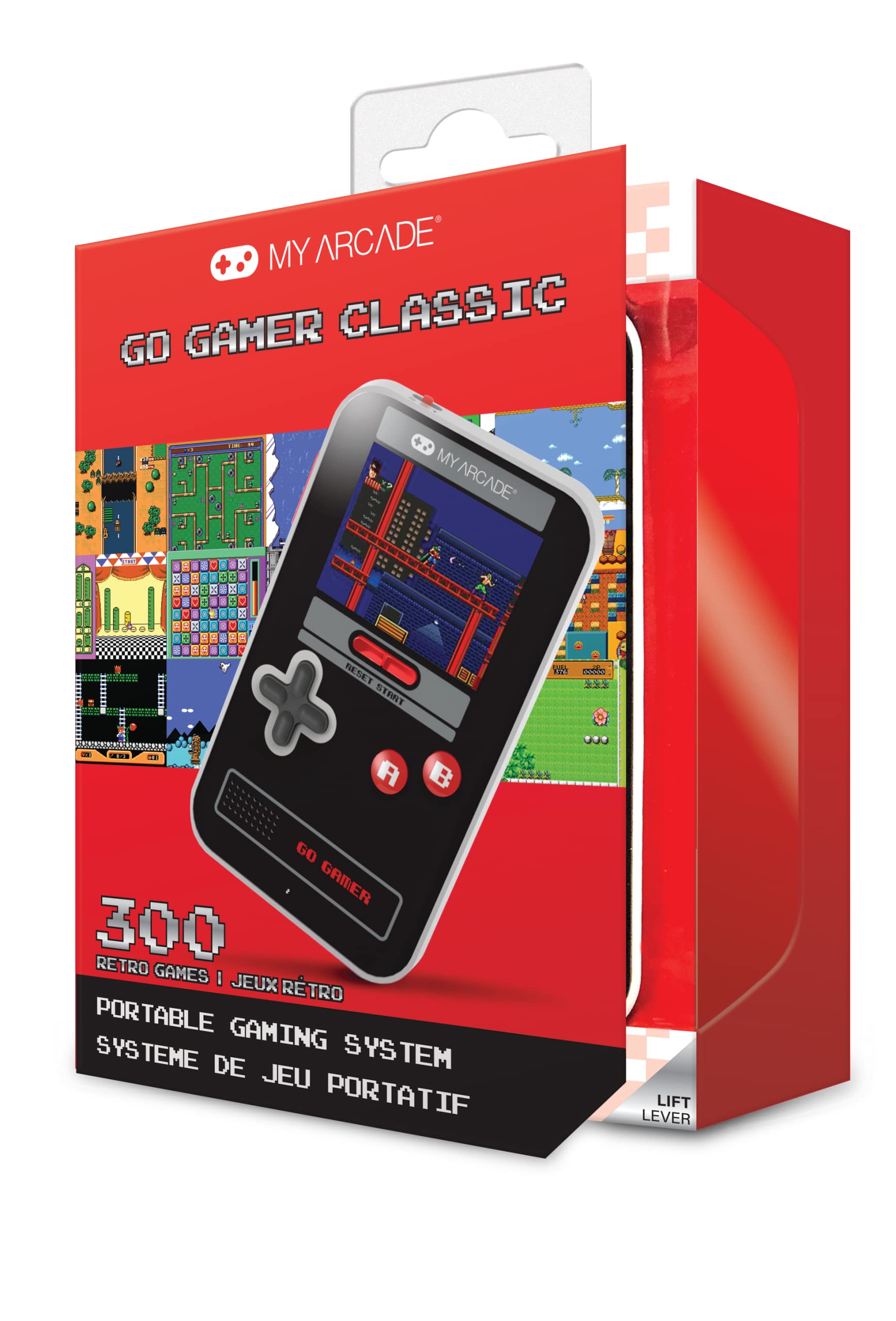 My Arcade Go Gamer Classic-RED: Portable Electronic Game Console with 300 Games, Full Color 2.5" Screen-Fun for The Whole Family (DGUN-3909)