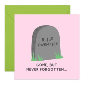 central 23 30th birthday card - 'rip twenties' - funny birthday cards for women men age 30 - daughter granddaughter - him her - 30 year old - comes with fun stickers