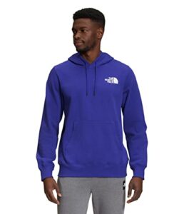 the north face men's box nse pullover hoodie, lapis blue/tnf black, large