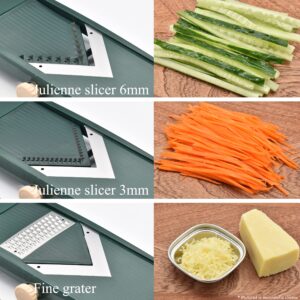 NACOLUS Adjustable Mandoline Food Slicer for Kitchen,Ultra Sharp V-blade Vegetable Slicer with Container,Slicer Vegetable Cutter,julienne slicer, Potato Slicer for Apple,Onion,Tomato lemon Slicer