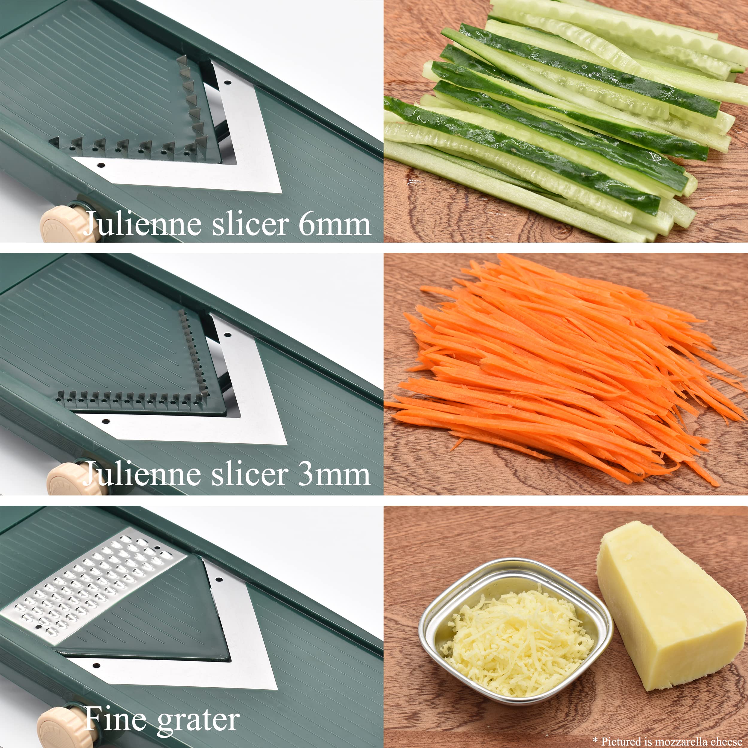 NACOLUS Adjustable Mandoline Food Slicer for Kitchen,Ultra Sharp V-blade Vegetable Slicer with Container,Slicer Vegetable Cutter,julienne slicer, Potato Slicer for Apple,Onion,Tomato lemon Slicer