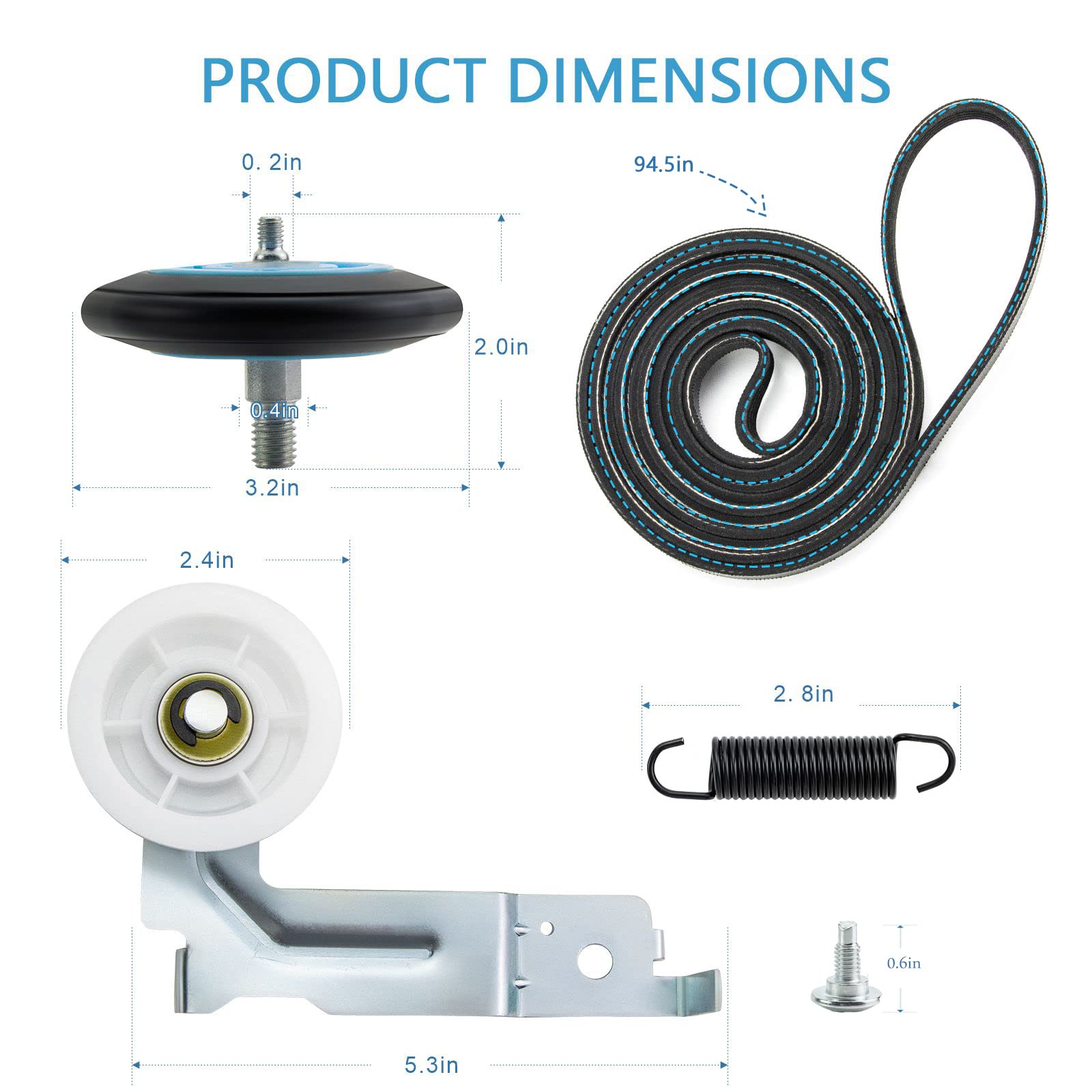 𝙐𝙥𝙜𝙧𝙖𝙙𝙚𝙙 Dryer Roller Replacement Kit for SAMSUNG - DC97-16782a Drum Roller Parts for dv45h7000ew/a2 dv42h5200ew/a3 dv40j3000ew/a2 dv48h7400ew/a2 dv48j7700ew/a2 dv42h5000ew dv52j8700ep Dryers