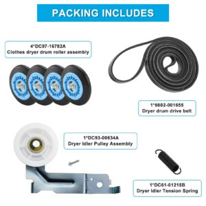 𝙐𝙥𝙜𝙧𝙖𝙙𝙚𝙙 Dryer Roller Replacement Kit for SAMSUNG - DC97-16782a Drum Roller Parts for dv45h7000ew/a2 dv42h5200ew/a3 dv40j3000ew/a2 dv48h7400ew/a2 dv48j7700ew/a2 dv42h5000ew dv52j8700ep Dryers