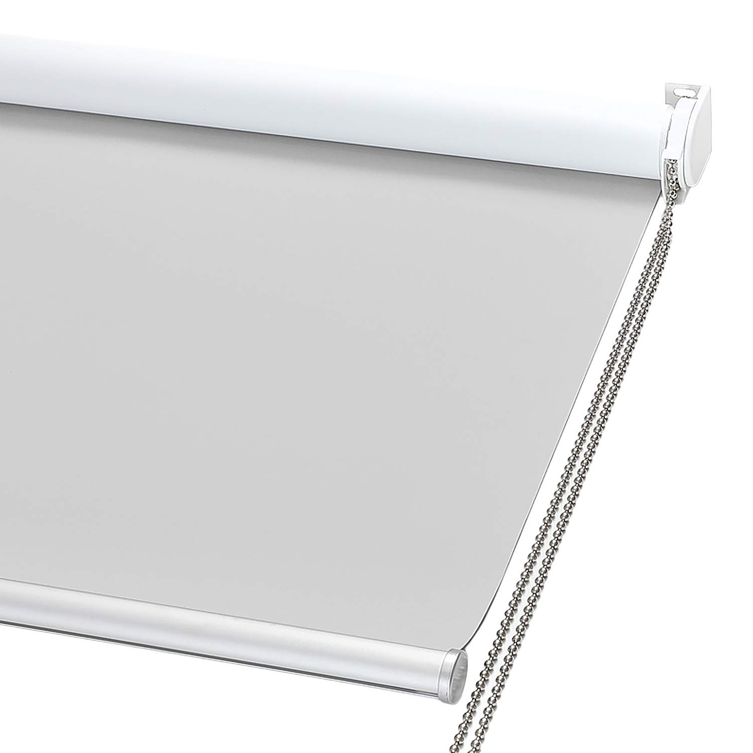 ChrisDowa 100% Blackout Roller Shade, Window Blind with Thermal Insulated, UV Protection Fabric. Total Blackout Roller Blind for Office and Home. Easy to install.Lightgrey,65" W x 72" H