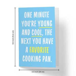 Funny Birthday Card for Men Women, Large 5.5 x 8.5 Happy Birthday Card for Him Her, Birthday Card for Dad Mom Husband Wife, 50th 60th 70th 80th Birthday Card, Karto Favorite Pan