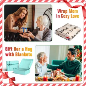 TURMTF Best Gifts for Mom Birthday Christmas, Wrap Mom in Cozy Love, I Love You Blanket to Mom Gifts from Daughter Son, Blanket for Mom 50 "x60