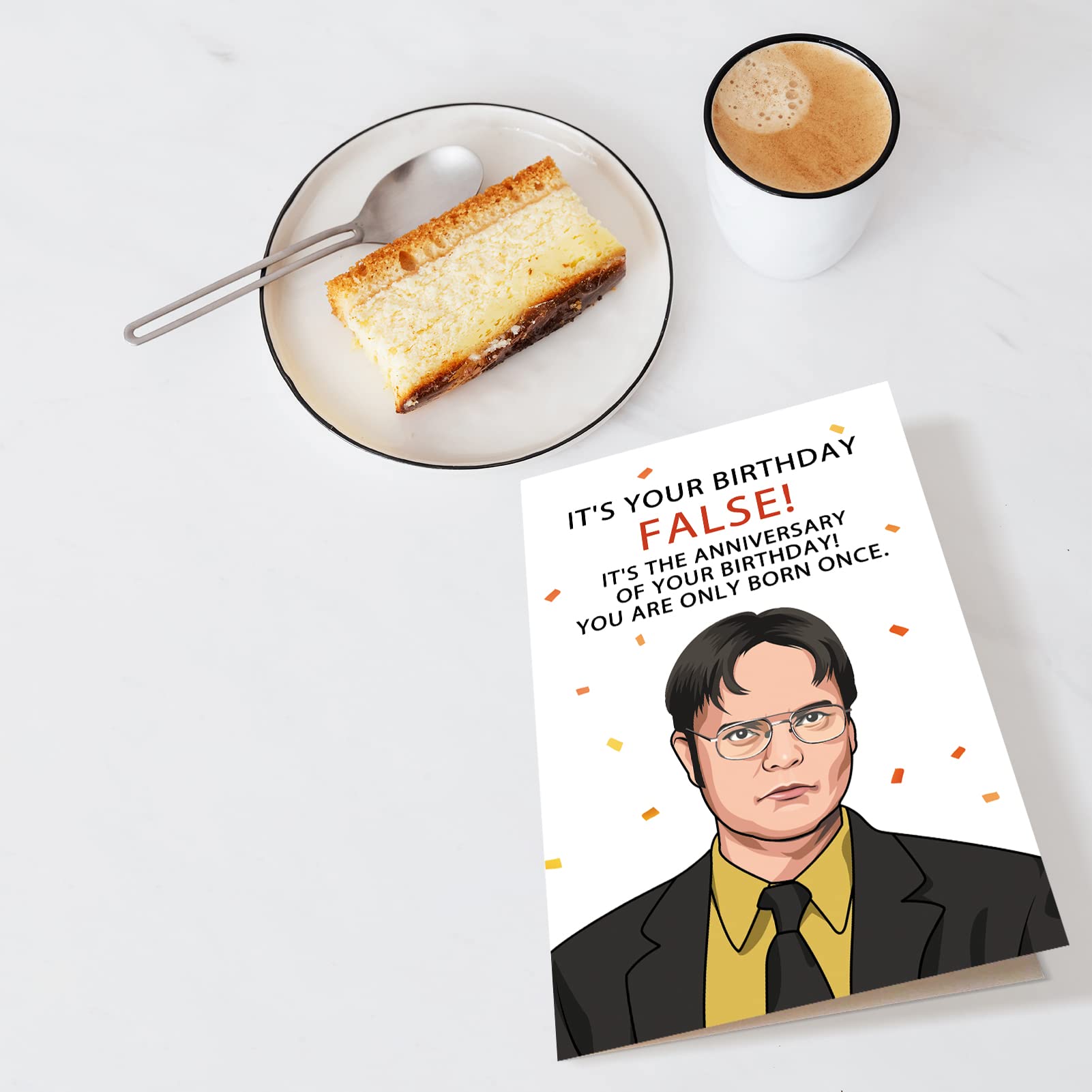 Chenive Funny Office Birthday Card, Dwight Schrute Birthday Card, Bday Greeting Card, It is Your Birthday False