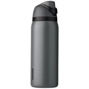 owala freesip insulated stainless steel water bottle with straw, bpa-free sports water bottle, great for travel, 32 oz, grayt