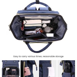 LOVEVOOK Laptop Backpack Women, 15.6 Inch Computer Backpack with Charger, Water Resistant Teacher Bag Work Backpack with Laptop Compartment for Travel Business College, Blue