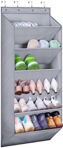 misslo heavy duty over the door shoe organizer with deep pockets for 12 pairs of size 14 shoes with design patent, hanging shoe rack for closets and narrow door storage oxford shoe holder hanger