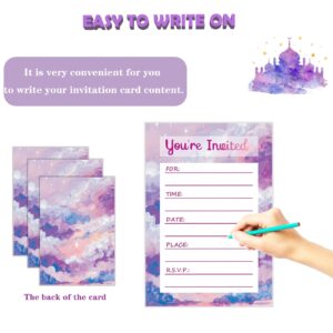 Raykeeplus Birthday Invitations Birthday Invitations Girl (20 Cards with 20 Envelopes) -Birthday Party Invitations for Girls, Kids, Adults, Party Supplies 6.3 Inches X 4.3 Inches-Watercolor