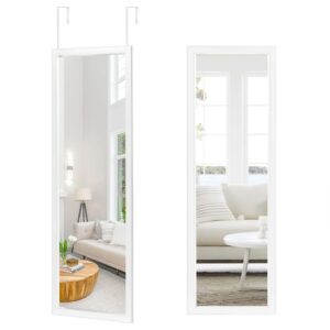 trvone over the door mirror,43" x 16" wall mirror, wall mount hanging mirror for bedroom, bathroom, living room, decor, full length door mirror for home decoration, white