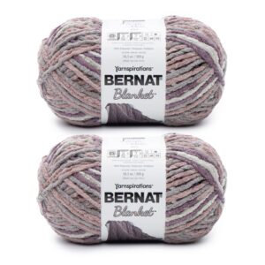 bernat blanket purple haze yarn - 2 pack of 300g/10.5oz - polyester - 6 super bulky - 220 yards - knitting/crochet