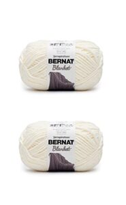 bernat blanket vintage white yarn - 2 pack of 300g/10.5oz - polyester - 6 super bulky - 220 yards - knitting/crochet