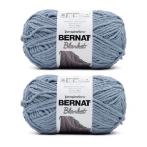 bernat blanket gray blue yarn - 2 pack of 300g/10.5oz - polyester - 6 super bulky - 220 yards - knitting/crochet