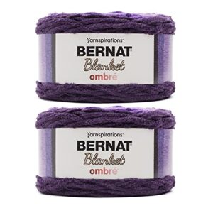 bernat blanket ombre eggplant ombre yarn - 2 pack of 300g/10.5oz - polyester - 6 super bulky - 220 yards - knitting/crochet