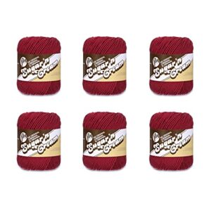 lily sugar'n cream wine yarn - 6 pack of 71g/2.5oz - cotton - 4 medium (worsted) - 120 yards - knitting/crochet