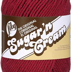 Lily Sugar'N Cream Wine Yarn - 6 Pack of 71g/2.5oz - Cotton - 4 Medium (Worsted) - 120 Yards - Knitting/Crochet