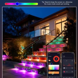 CLOUDY BAY 120V Indoor Outdoor Smart LED Step Lights, RGBCW Color Changing Stair Lights,3W 2700K-6500K,Hub Included,Compatible with Alexa and Google Home Assistant, 6 Pack