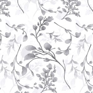 orainege gray floral wallpaper peel and stick wallpaper self adhesive floral contact paper waterproof 17.7 inch×118.1inch removable wallpaper for bedroom bathroom cabinets decor