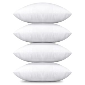 otostar 20x20 inch throw pillow inserts set of 4 premium bedding pillow inserts square indoor decorative throw pillows form pillow stuffer for couch bed sofa sham cushion pillow filler (white 20x20)