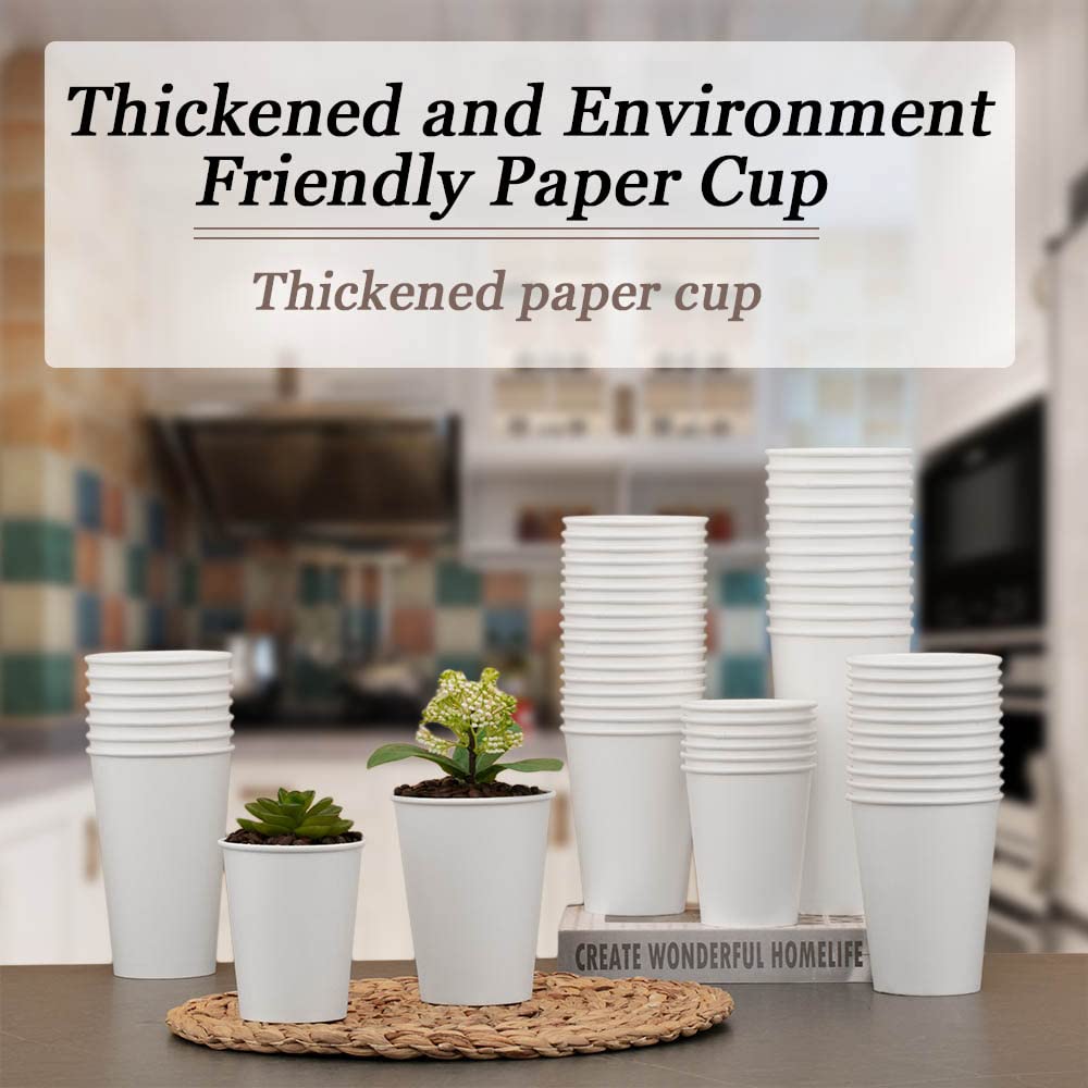 Lamosi 300 Pack 8 OZ Paper Cups, Disposable Coffee Cups, Paper Coffee Cups 8 oz, Hot/Cold Beverage Drinking Cups for Water Juice or Tea, Perfect for Office Party Home Travel