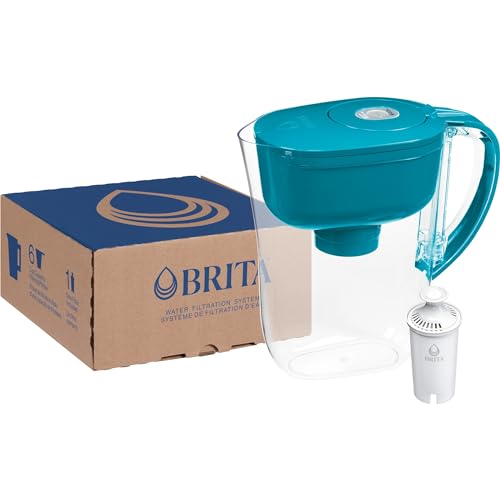 Brita Metro Water Filter Pitcher with SmartLight Filter Change Indicator, BPA-Free, Replaces 1,800 Plastic Water Bottles a Year, Lasts Two Months, Includes 1 Filter, Small - 6-Cup Capacity, Turquoise