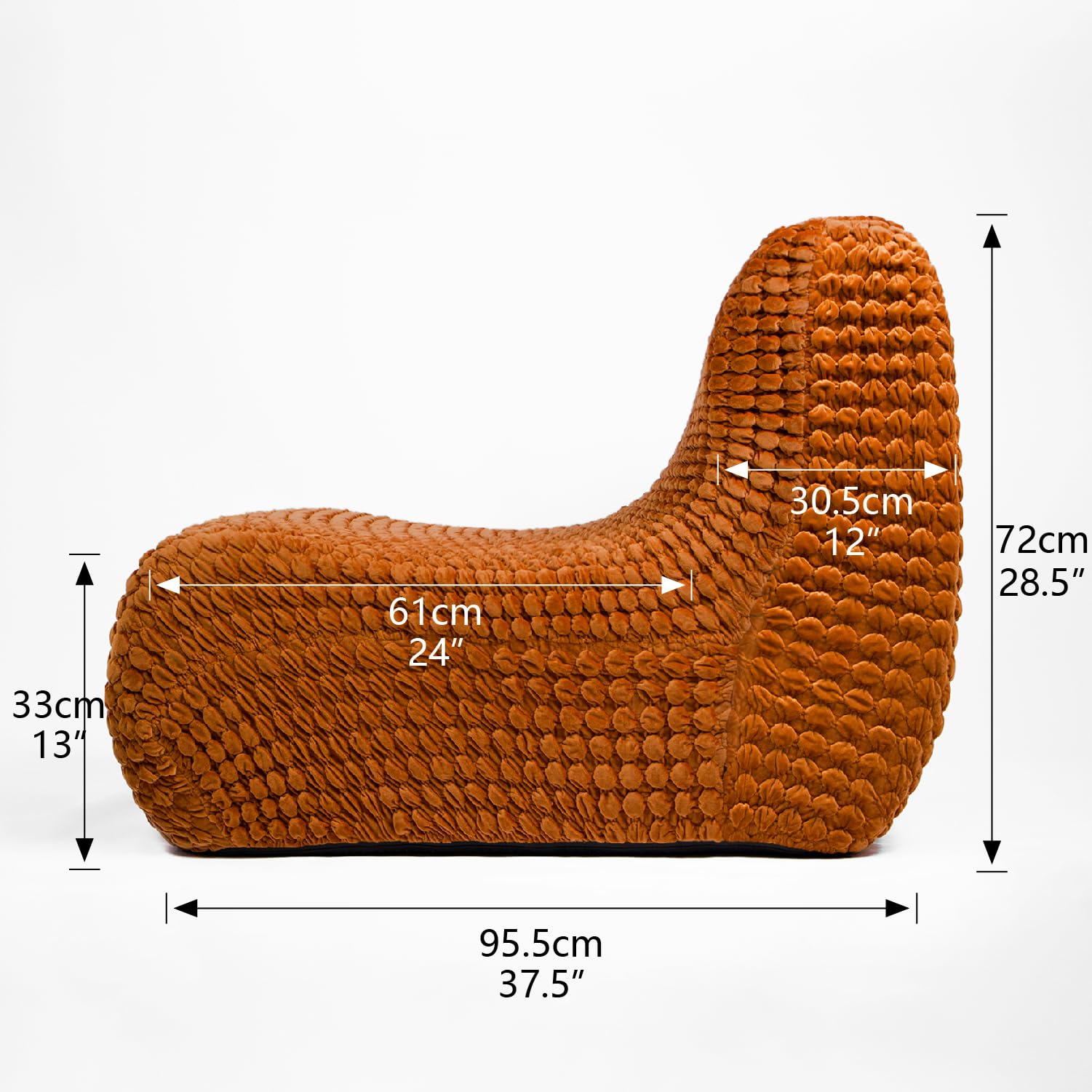 N&V Single Seated Foam Sofa, Armless Floor Sofa, One Piece High Density Foam, Removable and Machine Washable Cover, Caramel