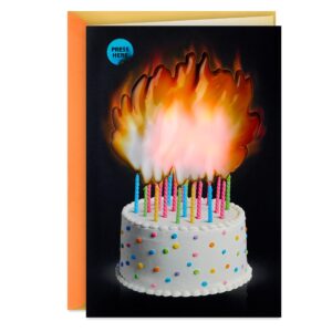 hallmark funny birthday card with light and sound (birthday cake fire)