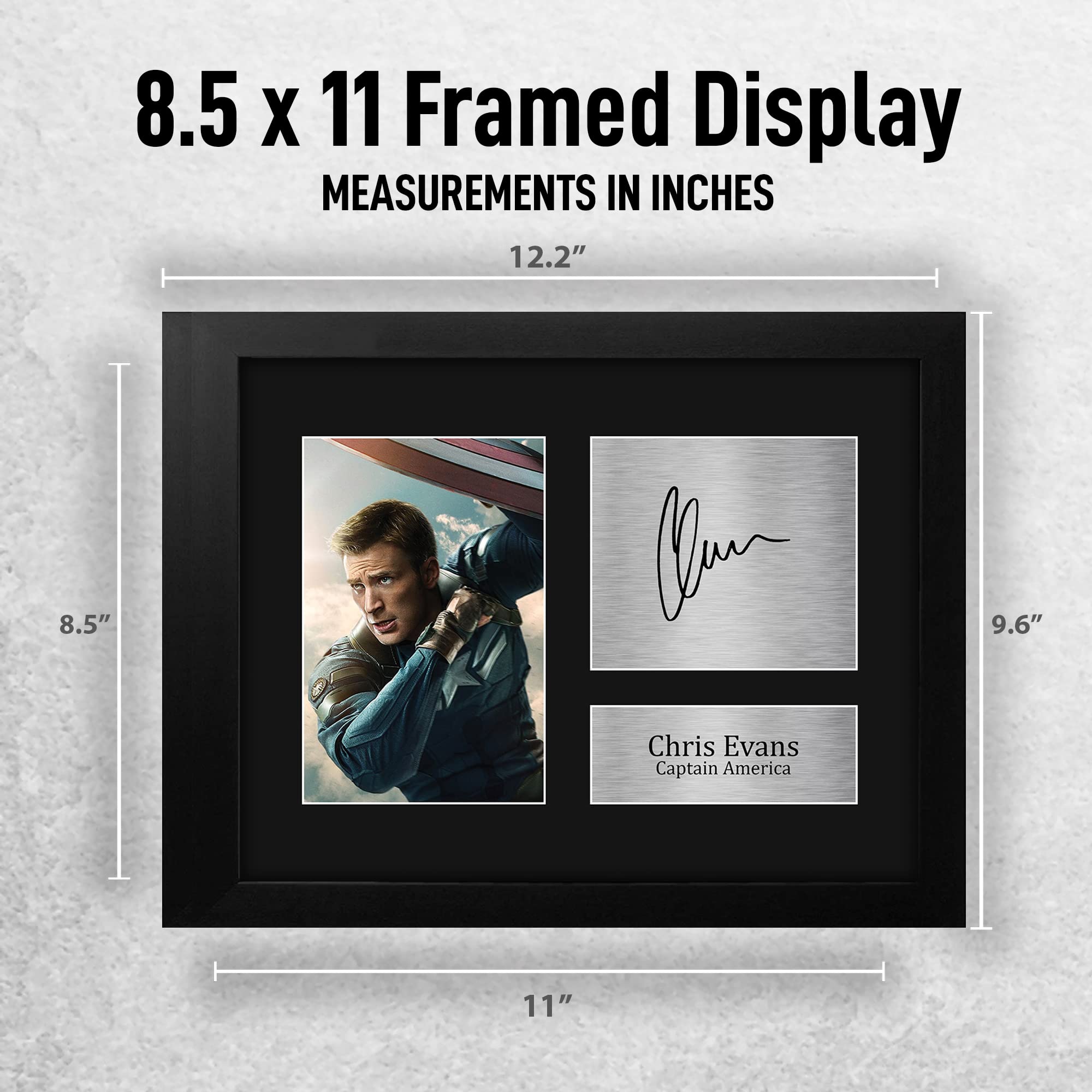 HWC Trading Chris Evans USL Framed Signed Printed Autograph Captain America The Avengers Print Photo Picture Display - US Letter Size