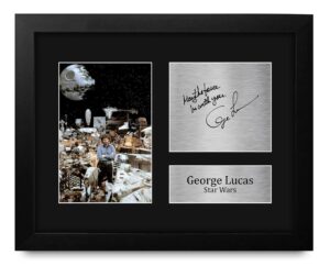 hwc trading george lucas gift usl framed signed printed autograph star wars gifts creator print photo picture display - us letter size