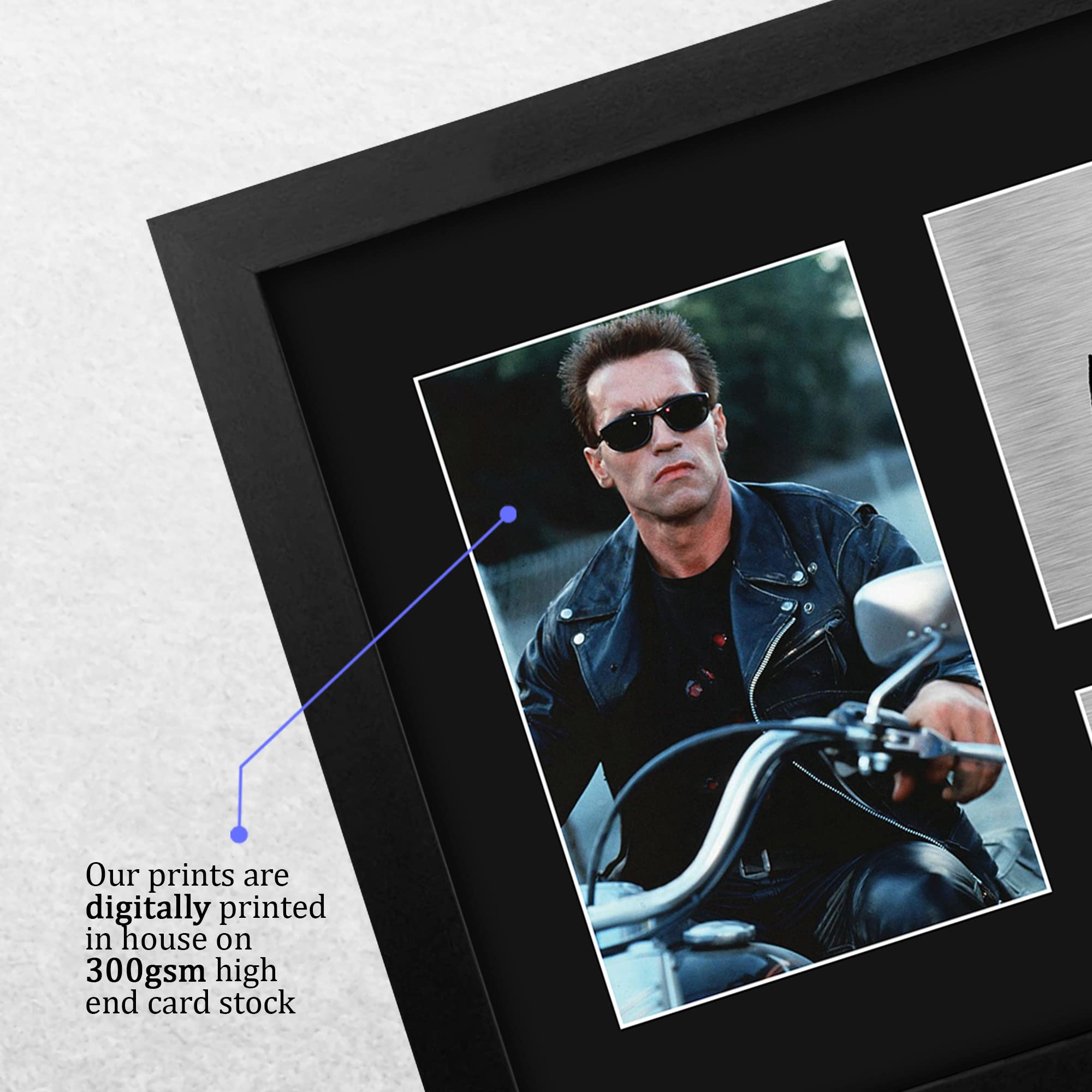 HWC Trading Arnold Schwarzenegger The Terminator Gifts USL Framed Printed Signed Autograph Picture for Movie Memorabilia Fans - US Letter Size