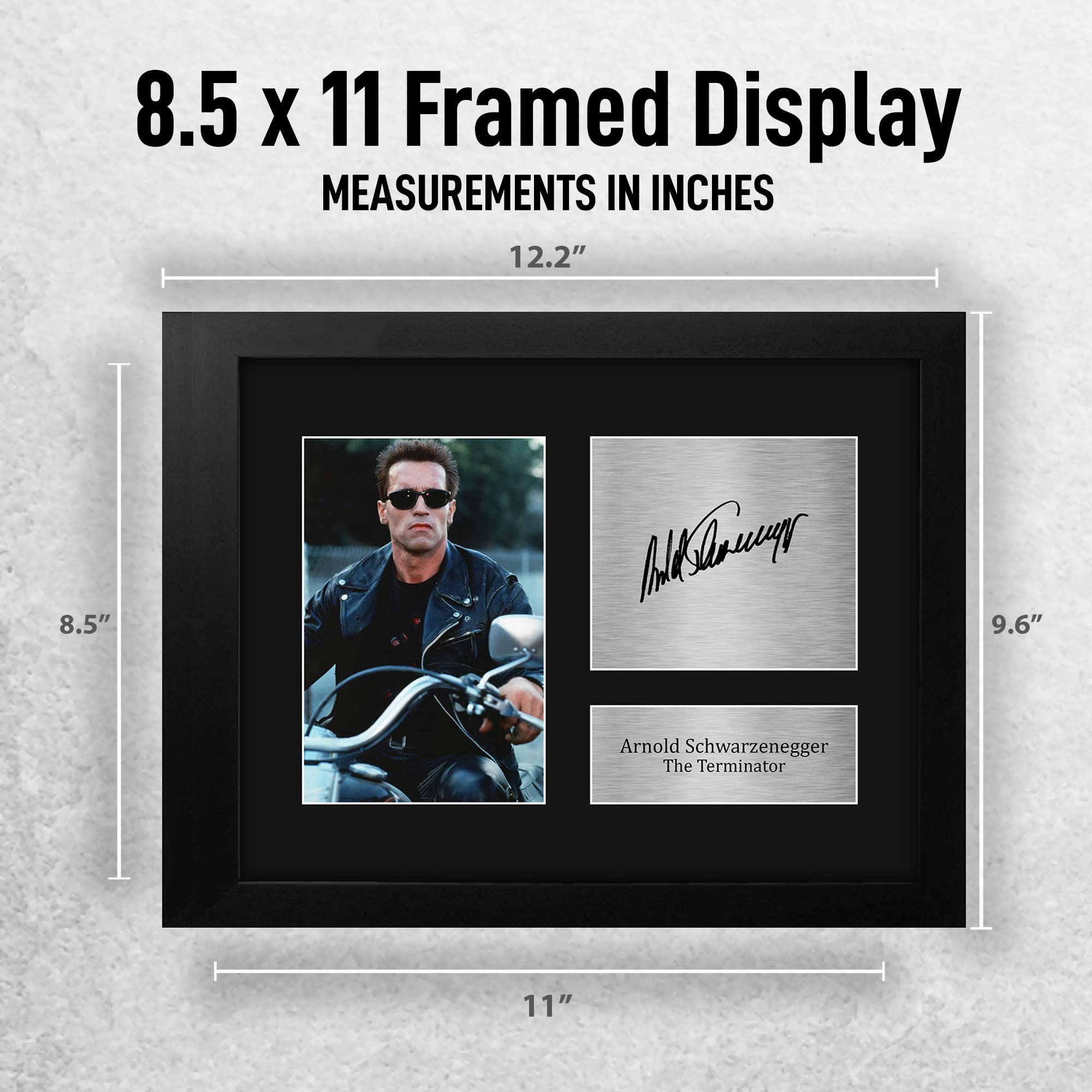 HWC Trading Arnold Schwarzenegger The Terminator Gifts USL Framed Printed Signed Autograph Picture for Movie Memorabilia Fans - US Letter Size