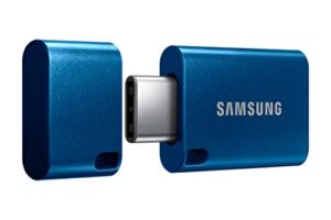 samsung type-c™ usb flash drive, 128gb, transfers 4gb files in 11 secs w/up to 400mb/s 3.13 read speeds, compatible w/usb 3.0/2.0, waterproof, 2022, blue, muf-128da/am