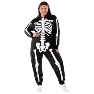 Morph - Skeleton Costume Women - Womens Skeleton Costume Bodysuit - Halloween Skeleton Costume Women Skeleton Jumpsuit Adult