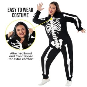 Morph - Skeleton Costume Women - Womens Skeleton Costume Bodysuit - Halloween Skeleton Costume Women Skeleton Jumpsuit Adult