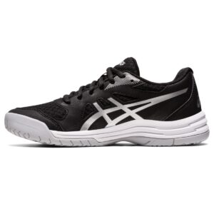 asics women's upcourt 5 volleyball shoes, 9, black/pure silver